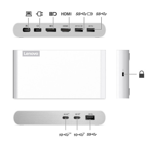 Lenovo 500 USB-C Universal Dock - G0AA0135IS - מקט יצרן :G0AA0135IS ...