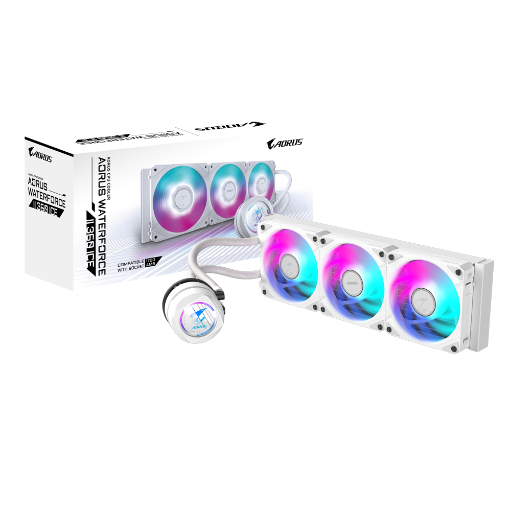 קירור לבן Gigabyte AORUS WATERFORCE II 360 ICE AIO ARGB REV2 - מקט יצרן :AORUS WATERFORCE II 360 ...