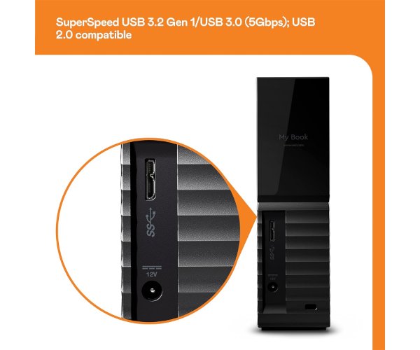 דיסק חיצוני WD MYBOOK 18TB 3.5 inch USB 3.2 Gen1 Backup Software - מקט ...